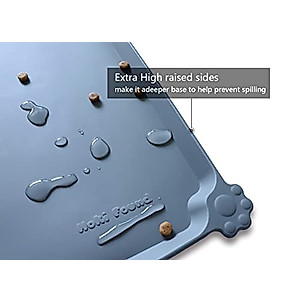 Hoki Found -Waterproof Pet Feeding Mats with High Lips - Multiple Size and Colors for Dogs, Cats & Others-G