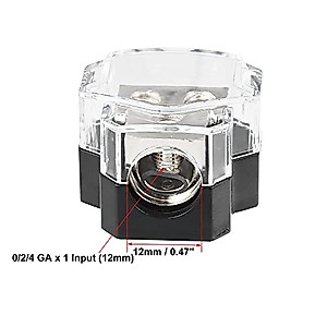 X AUTOHAUX 2pcs 0/2/4 Gauge in 4/8 Gauge Out 2 Way Stereo AMP Power Ground Distribution Block for Car Audio Splitter Silver Tone