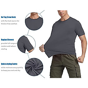 KEFITEVD Men's Hiking Shirts Short Shirts UPF 50+ Sun Protection Shirts Dry Fit Moisture Wicking T-Shirts for Workout,Travel,Camping Light Green