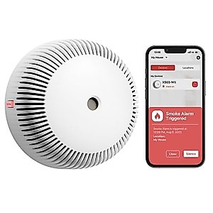 X-Sense Smart Smoke Detector Fire Alarm with Advanced Photoelectric Sensor, Replaceable Battery, Wi-Fi Smoke Detector (Battery Included), App Notifications, XS03-WX