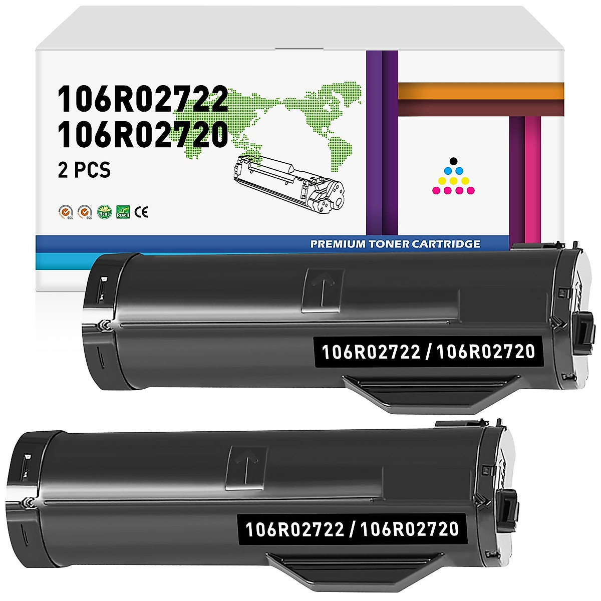 BAISINE Compatible 106R02722 Black Toner Cartridge Replacement for Xerox 106R02722 Work with Xerox Phaser 3610 WorkCentre 3615 Printer - High Yield 14,100 Pages (Black, 2 Pack)