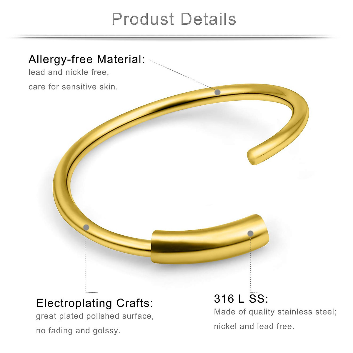 Ruifan 3PCS 316L Surgical Steel Seamless Continuous Hoop Rings Nose Eyebrow Tragus Lip Ear Ring BCR 22 Gauge 8MM - Mix Color