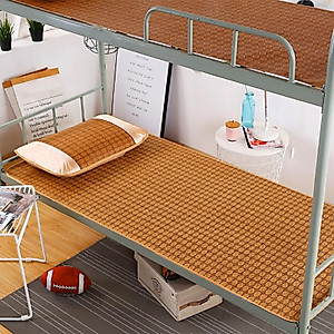 TREETDOBV Summer Sleeping Mat Foldable Polyester Summer Sleeping Mat Cool Pad Cooling Bed for Home School Dormitory,Mattress Topper Pad (76.8x31.5in)