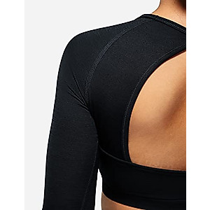 YEOREO Women's Backless T-Shirts Open Back Tee Long Sleeve Yoga Tops Sports Running Shirt