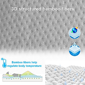 Hansleep Memory Foam Mattress Pad California King, Pillow Top Mattress Topper Cal King for Back Pain Relief with Egg Crate Gel Foam, Breathable Mattresses Cover with Deep Pocket, 78" x 80", Light Grey