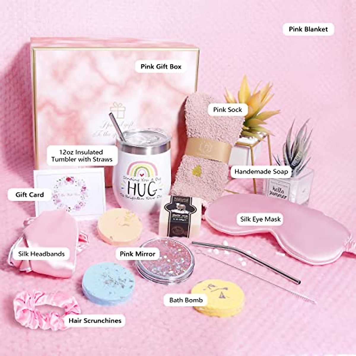 Get Well Soon Gifts for Women Self Care Gifts for Feel Better Spa Tumbler Relaxation Care Package for Encouragement Gift Thinking of You Box with Blanket Coffee Tumbler for Friends