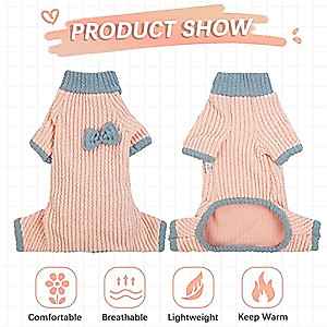 DENTRUN Sphynx Hairless Cats Warm Winter Sweater Cute Pullover High Elasticity Kitten Shirts Breathable Cat Leisure Wear Turtleneck Vest Adorable Cat's Clothes Jacket Pajamas Jumpsuit
