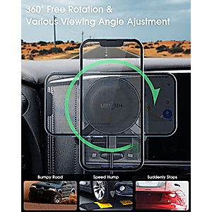 【Semiconductor Cooling Version】 Magsafe Car Charger, LERTOSEN Magnetic Wireless Car Charger for iPhone 14/13/12/Pro/Pro Max/Mini,15W Fast Charging Mag Safe Car Mount Charger Air Vent Phone Holder