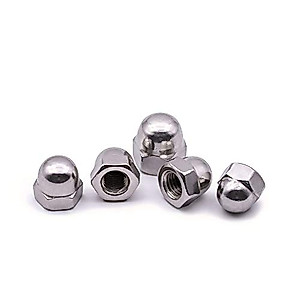 M6-1.0 Acorn Cap Hex Locknuts 30 PCS 304 Stainless Steel 18-8, Bright Finish