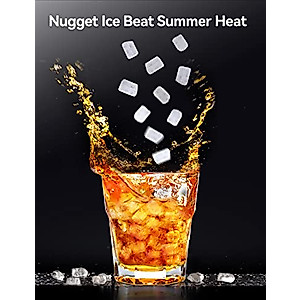 Thereye Countertop Nugget Ice Maker, Top-Loading Pebble Ice Maker Machine, 30lbs Per Day, 2 Ways Water Refill, Self-Cleaning, Stainless Steel Finish Ice Machine for Home Office Bar Party