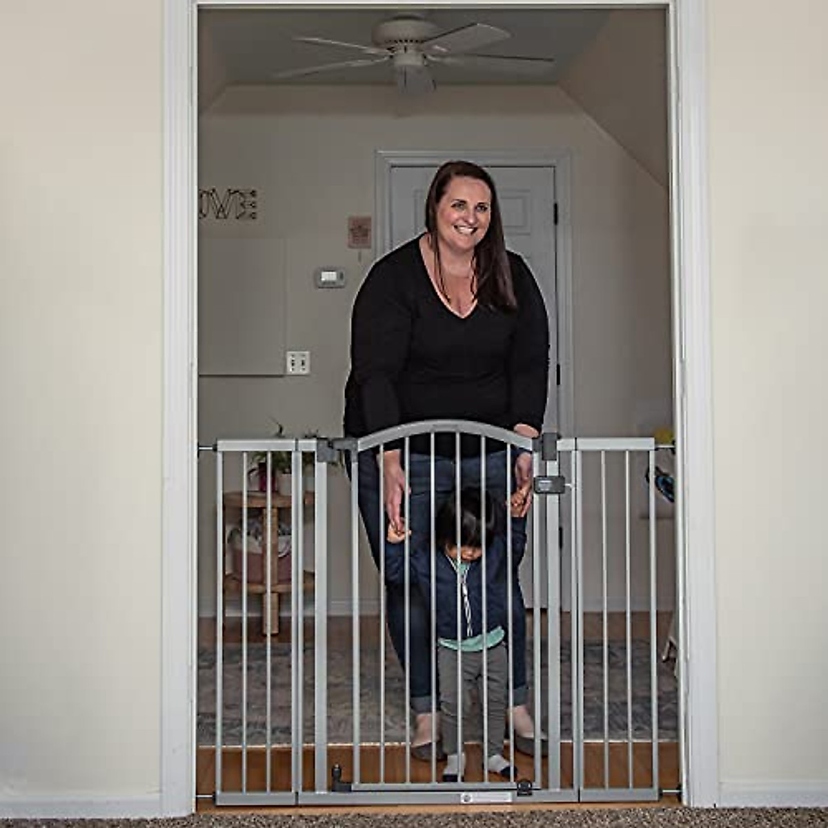 Summer Infant Extra Tall & Extra Wide Safety Gate, 29.5 - 53 Inch Wide & 38" Tall, for Doorways & Stairways, with Auto-Close & Hold-Open, Grey