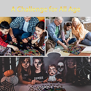 TAOZI&LIZHI Jigsaw Puzzles for Adults 1000 Piece, Halloween Puzzle Picture Family Decorations, Day of The Dead (Sugar Skulls), Party Supplies Unique Christmas Birthday Gifts for Kids and Teenagers