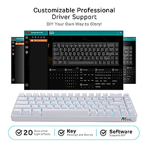 RK ROYAL KLUDGE RK68 Wireless Hot Swappable 65% Mechanical Keyboard, 68 Keys Compact BT5.0 Gaming Keyboard with Stand-Alone Arrow/Control Keys, Tactile Brown Switch