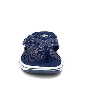 Clarks Women's Breeze Sea Flip-Flop, Navy Synthetic, 11
