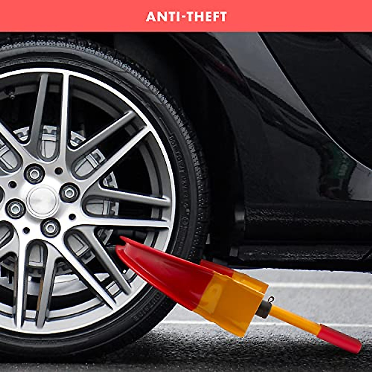 VaygWay Tire Clamp Universal Wheel Lock- Heavy Duty Security Metal Boot Stabilizer Anti Theft Wheel Chock Lock Car Trailer Wheel-Security Travel Locking Claw Auto- for Car Van Golf Cart SUV