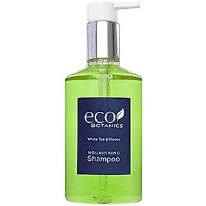Eco Botanics Hotel Amenities Set | 10.14oz Pump Bottles | Shampoo, Conditioner, Hand & Body Wash, and Lotion | Set of 4