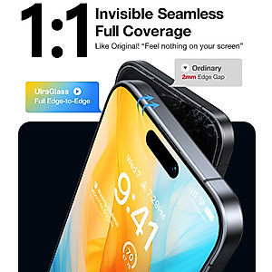 UltraGlass UNBREAK TOP 9H+ Glass for iPhone 16 Pro Max Screen Protector (12FT Military Grade Shatterproof) Screen Protector 16 ProMax Tempered Glass (Longest Durable) Full Edge Coverage 6.9" 2 Pack