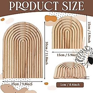 2 Pcs Decorative Wood Cutting Board Wooden Board Rainbow Shaped Wood Serving Board Boho Cutting Board Decor Serving Trays for Home Kitchen Decoration (11.81 x 9.84 Inch, 5.91 x 5.91 Inch, Pine)