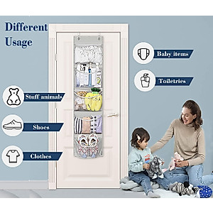 KEETDY Over The Door Organizer Storage for Closet with 5 Pockets Organizer for Bedroom Bathroom, 2 Pack