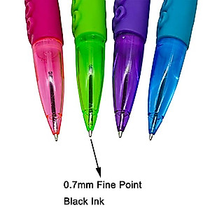 Maydahui 8PCS Octopus Tentacle Shaped Ballpoint Pen Funny Finger Puppet Pen Black Ink Devilfish Fish Pens Soft Silicone for Boys School Student