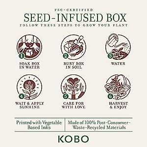 KOBO Wild Tomato Vine Candle with Plantable Box (9 oz) | Plant The Box Collection, 100% Pure Soy Wax Candles | Hand-Poured in USA | Long Lasting 60 Hour Burning Candles | Scented Candles for Home