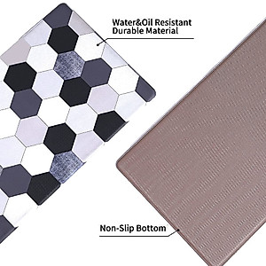 Pursqual Kitchen Mats for Floor Cushioned Anti Fatigue 2 Piece Set, Kitchen Rugs and Mats Non Skid Washable Kitchen Floor Mat, Ergonomic Comfort Standing Mat for Kitchen Floor, Laundry, Office, Sink