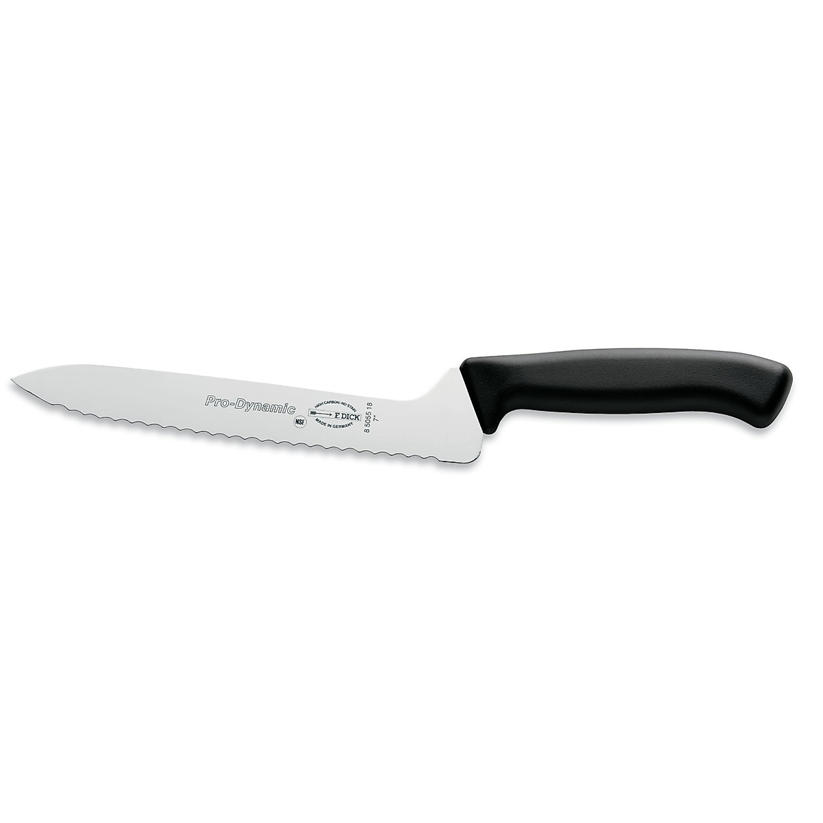 F Dick 8505518 Pro-Dynamic Offset Bread/Utility Knife 7" blade high carbon steel