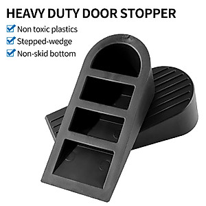 Big Door Stops - Huazu Heavy Duty Rubber Door Stops, 2 Pack, Non-Scratching, 1.9" Height, for Home, Office, School Doors - Keep Your Doors Secure