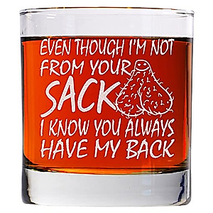 CARVELITA Even Though I'm Not From Your ??? Whiskey Glass - 11oz Old Fashion Bourbon Rocks Glass - Bonus Dad Gifts - Step Dad Gifts - Birthday Gifts For Stepdad - Stepdad Gifts - Sarcastic Gifts