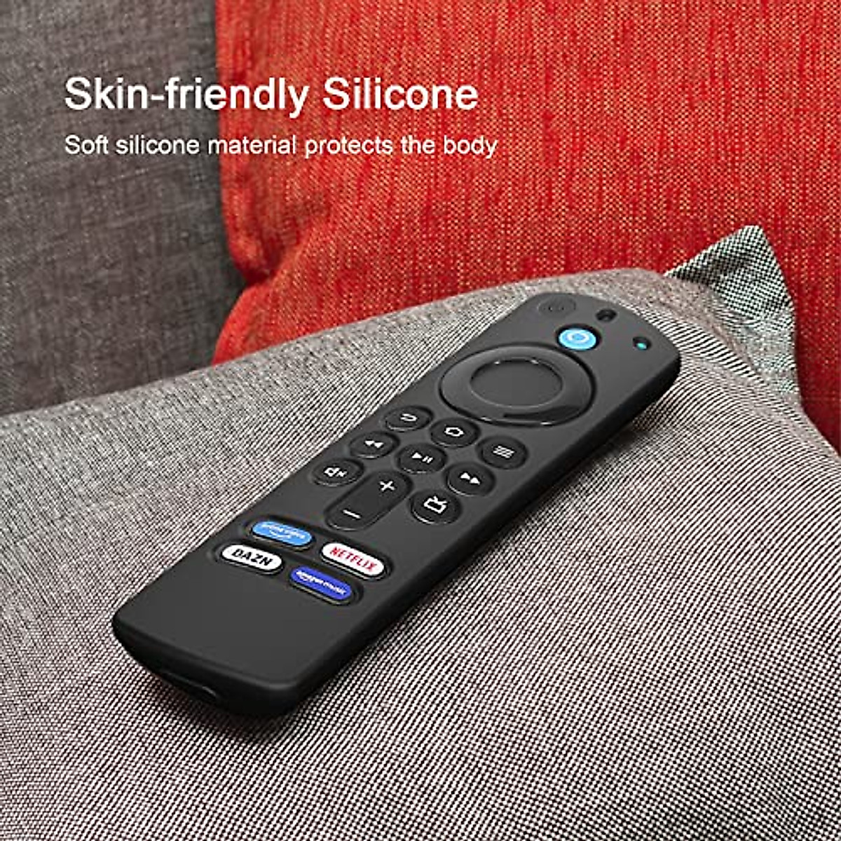 USTIYA Case for Fire TV Stick 4K Max 2021 / Fire TV Stick 3rd Gen Control Remoto Case Silicone Remote Protection Cover (Black)