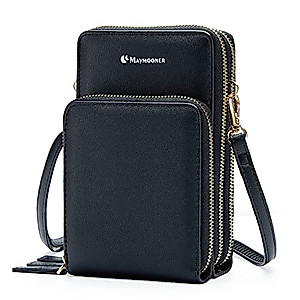 Maymooner Cell Phone Purse,Small Crossbody Bags For Women with Card Slots,Black