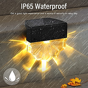 Ltteeny Solar Deck Lights Outdoor, 6 Pack Solar Step Lights Outdoor Waterproof LED Solar Fence Lights, Warm White/Color Changing, Stair Lights for Patio Stairs Yard Garden Pathway Step Fences (6 PC)