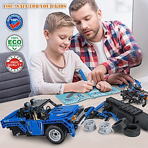 Kidpal STEM Building Toys for 6-12 Year Old Boys, 2-in-1 Technic Remote Control Car Building Kits for Kids 8-12, Erector Set Pickup Truck Build Set Model for 6 7 8 9 11 12+ Years Old Boys Girls