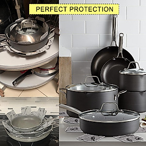 Pot and Pan Protectors 12 Pcs (10" 14" 15"), Pan Protectors for Stacking, Pots and Pans Dividers, Avoid Scratching Cookware Protectors