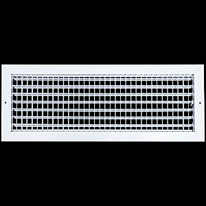 Fits 24" x 8" Duct Opening Steel Adjustable Air Supply Grille by Handua | Register Vent Cover Grill for Sidewall and Ceiling | White | Outer Dimensions: 25.75" X 9.75"