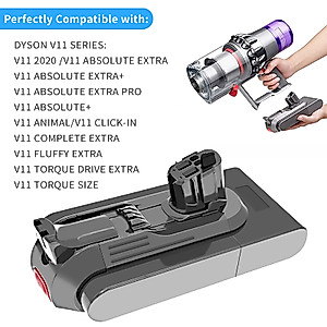 Lekzai 25.2V 4200mAh V11 Battery Compatible for Dyson V11 Torque Drive V11 Animal V11 Complete Extra V11 Absolute Pro V11 Absolute Extra V11 Fluffy Extra Vacuum Cleaner 970425-01