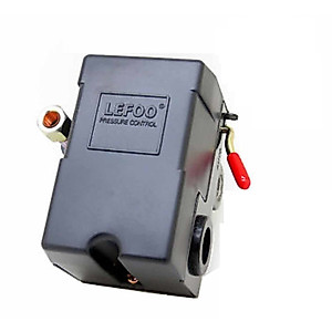 Air Compressor Pressure Switch Control with Unloader and ON/Off Switch Lever Compatible for 90-125 Psi 26A Air Compressor, Adjustable Pressure Air Compressor Replacement Parts by JahyElec