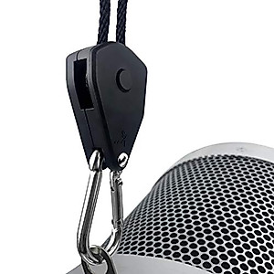 2 Pairs 1/8 inch Adjustable Heavy Duty Rope Hanger - Reinforced Metal Internal Gears Ratchets foe Growing Light Fixtures, Loose-Proof Design, 8-ft Long & 150lbs Weight Capacity