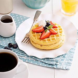 LOK-OSEMILE Melamine Dinner Plates, Set of 6, 9.875" 100% Melamine Dinner Plates for everyday use, breakproof and lightweight, white