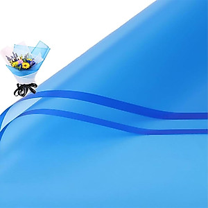 20 Pcs Blue border Flower Wrapping Paper,Waterproof Valentine's Day Bouquet Wrapping Paper 23x23Inch Used for DIY Crafts, Gift Packaging, Flower Shop Bouquet Packaging