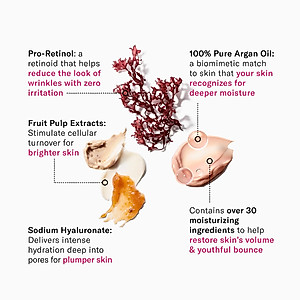 Josie Maran Pro-Retinol Face Cream - Anti Aging Retinol Cream with Pure Argan Oil & Aloe Juice - Delivers Intense Hydration for Plumper Skin & Reduces Wrinkles with Zero Irritation (1.69 oz)