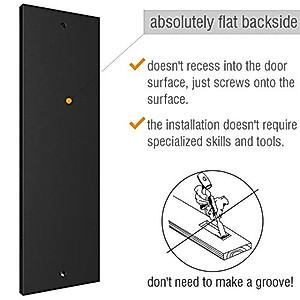 Tibres - 7" Sliding Barn Door Handle - Flush Pull Handle for Sliding Doors Cabinets Closet and Drawers - Black