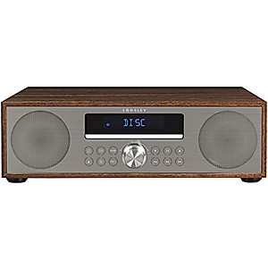 Crosley CR3501A-WA Fleetwood Bluetooth FM Clock Radio and CD Player, Walnut