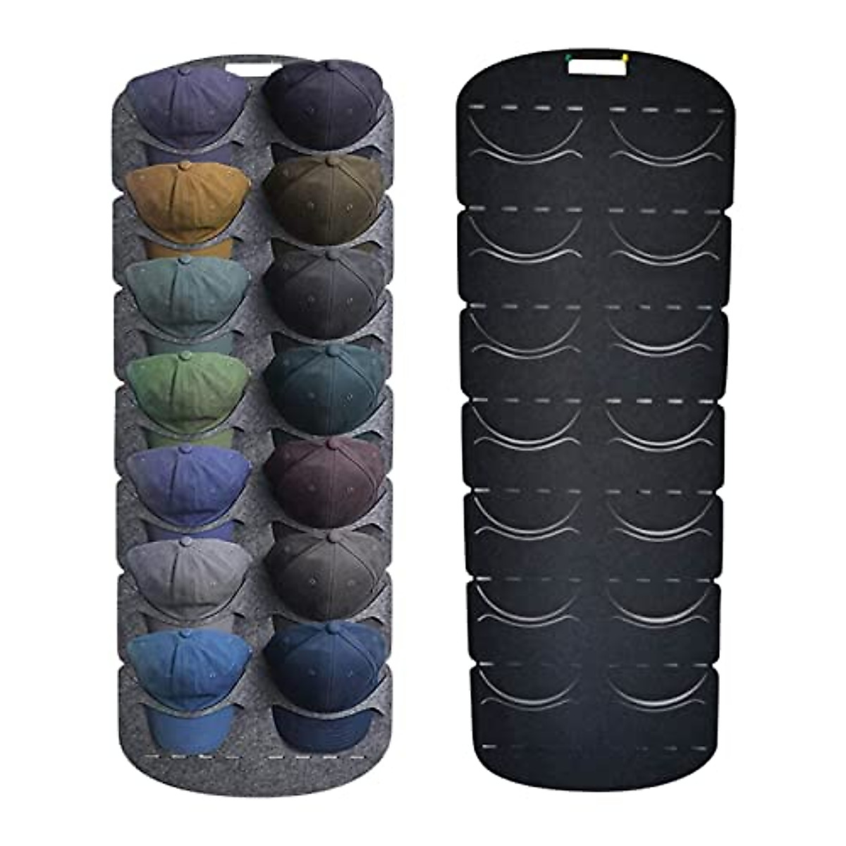 SEPPR Hat Racks for Baseball Caps Double Line Neatly Arranged Door Back Hat Organizer for Baseball Caps Non Woven Large Baseball Cap Display Rack