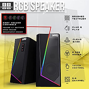 MTG Aurora Business Computer Desktop PC- Intel Core i5 8th Gen, 8GB Ram DDR4, 256GB Nvme, MTG Dual 22 Inch Monitor, MTG Wireless Keyboard Mouse, RGB Speaker, Webcam, Office 365, Win 11 Home