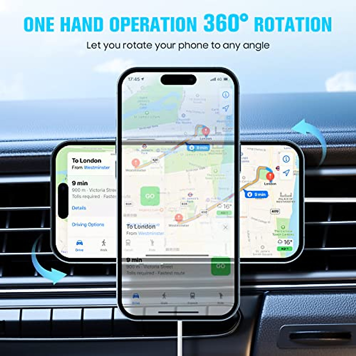 Magnetic Wireless Car Charger,Vebach Metal Mag-Safe Car Charger Air Vent Mount Magnet Fast Car Charger Compatible with iPhone 14/13/12 Series and Magnetic Cases