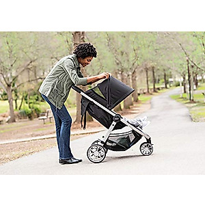BRITAX B-Lively Travel System with B-Safe 35 Infant Car Seat | One Hand Fold, XL Storage, Ventilated Canopy, Easy to Maneuver, Raven (S05588500)