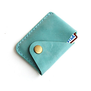 YAN TA Handmade Genuine Leather slim Card Case Wallet Front Pocket Card Organizer