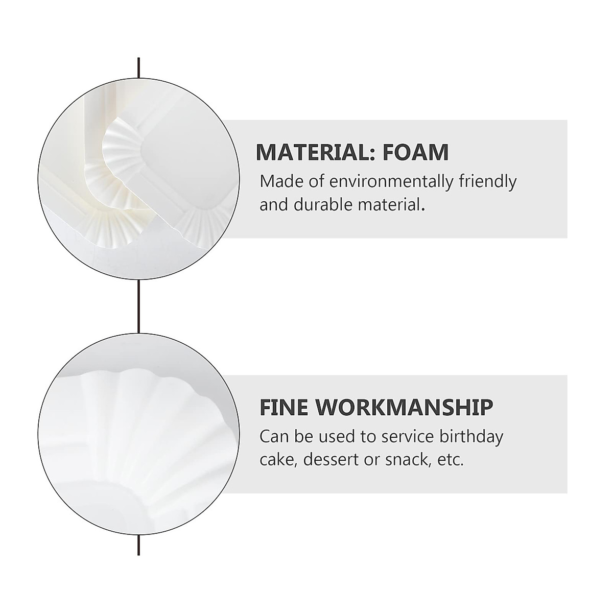 100PCS Paper plate for cake Fruits Tray dishwasher tray dinner Dish birthday disposable dinnerware disposable serving trays Party Paper Plates rectangle Foam white meat dish