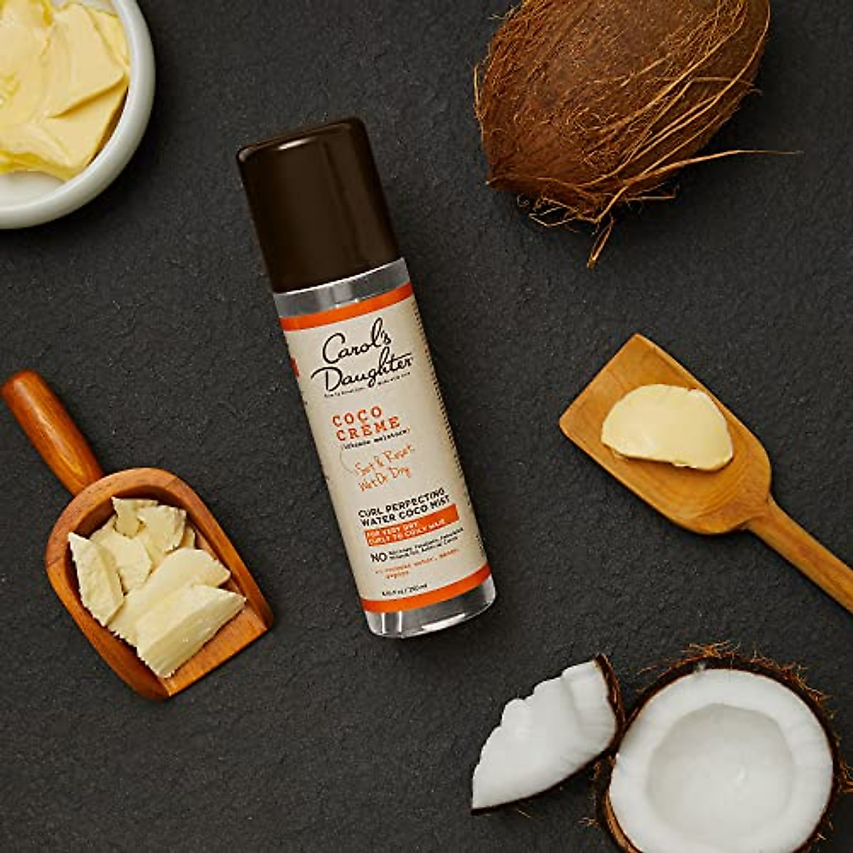 Carol’s Daughter Coco Creme Curl Perfecting Water Coco Mist, with Coconut Water, Silicone Free Curl Refresher Spray, Paraben Free Curl Activating Mist for Very Dry, Curly To Coily Hair, 5, 8.4 Fl Oz